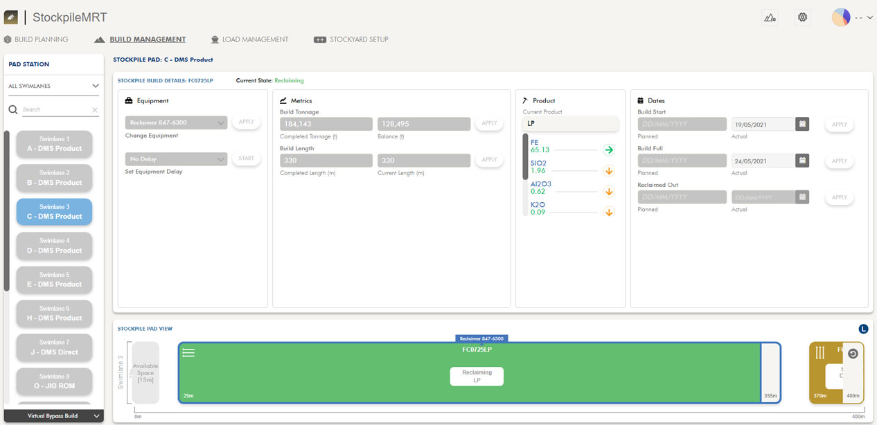 Maptek - Control de stockpiles