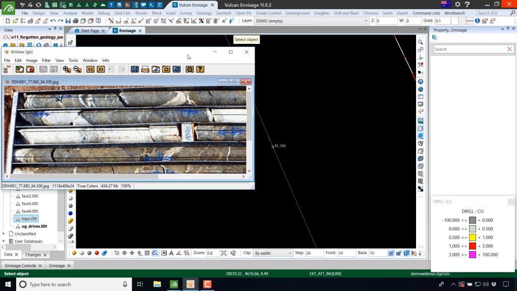 Maptek - 3D interpretation using core tray photos and televiewer data